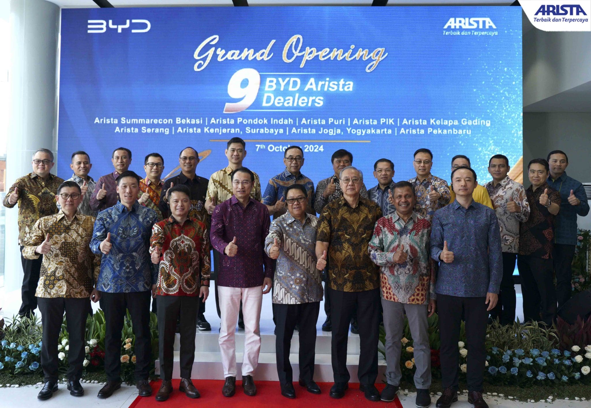 Arista Group Resmikan Sembilan Diler BYD Secara Serentak Di Seluruh ...